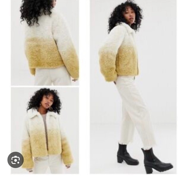 Weekday | Jackets & Coats | Weekday White Gold Ombre Fur Jacket | Poshmark